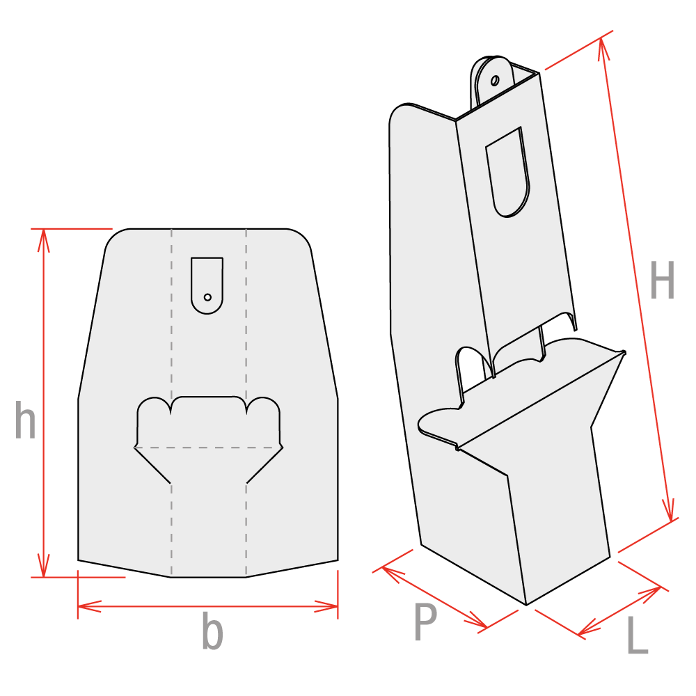 Synco Display & POP | PIED DE CARTON AVEC TOUCHE H. 280 mm